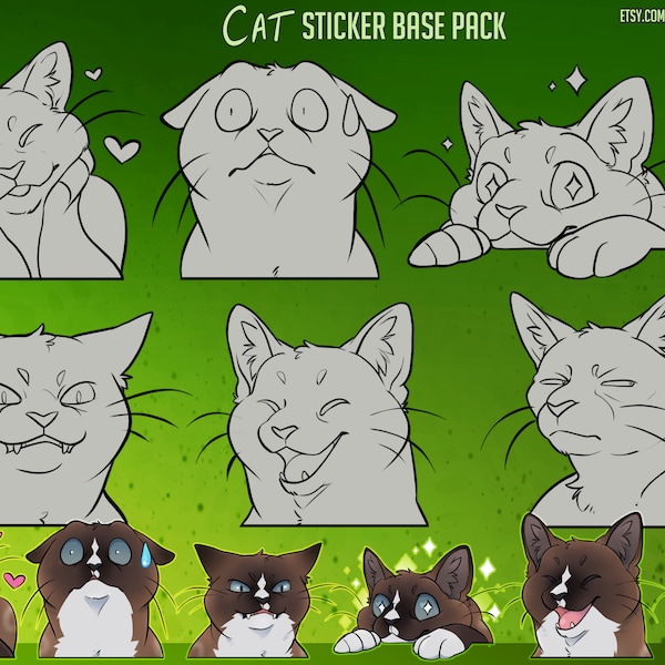 Telegram Sticker Base Cat - Etsy Canada