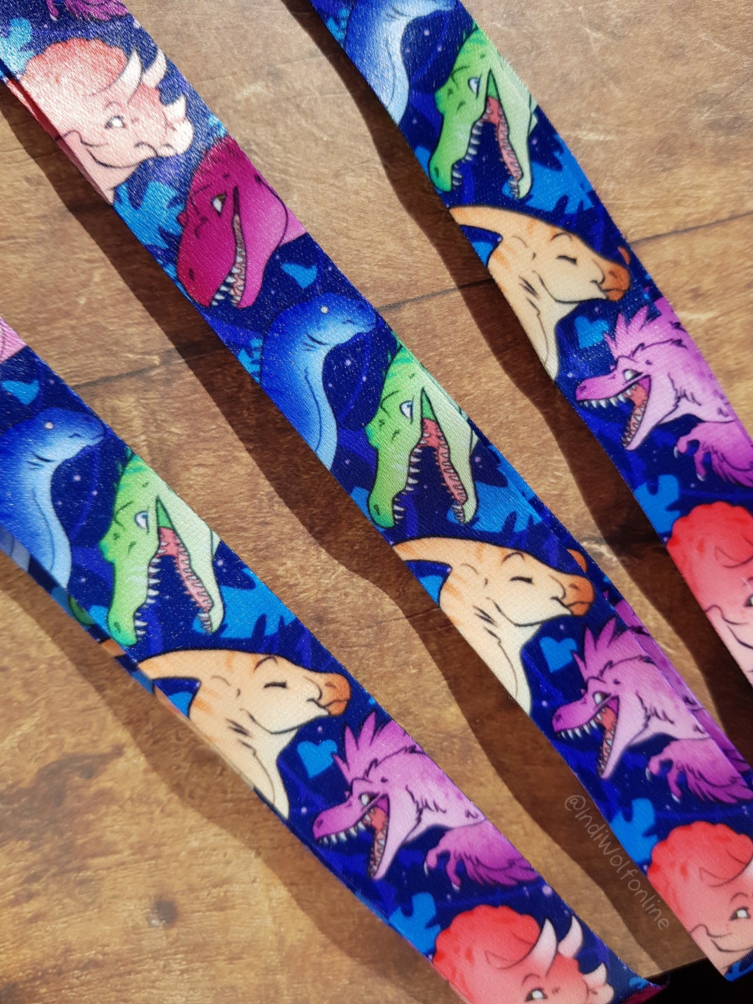 Dino Party Lanyard - Night Jungle, Raptor, Triceratops, T-rex ...