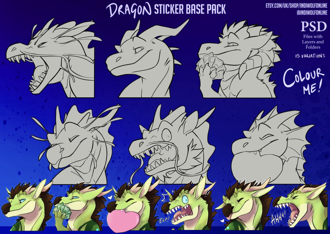 Dragon Customisable Telegram Sticker Base Telegram - Etsy UK