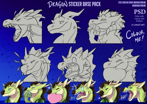 Dragon Customisable Telegram Sticker Base Telegram - Etsy