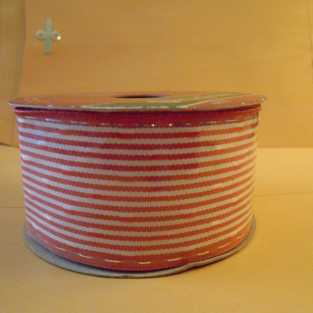 Merry Bright Red and White Striped Wired Ribbon 1 1/2' - Etsy