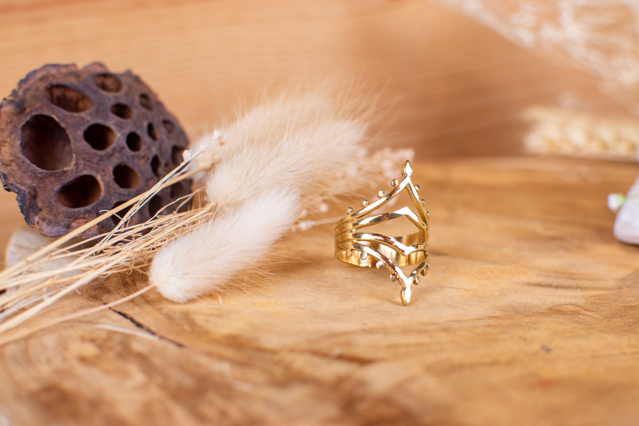 Boho Ring Gold Ceremony Wedding Ring Boho Ring | Etsy