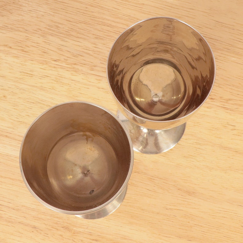 2 Goblets / Glasses / Two Brass Goblets / Brass Drinkware / - Etsy UK