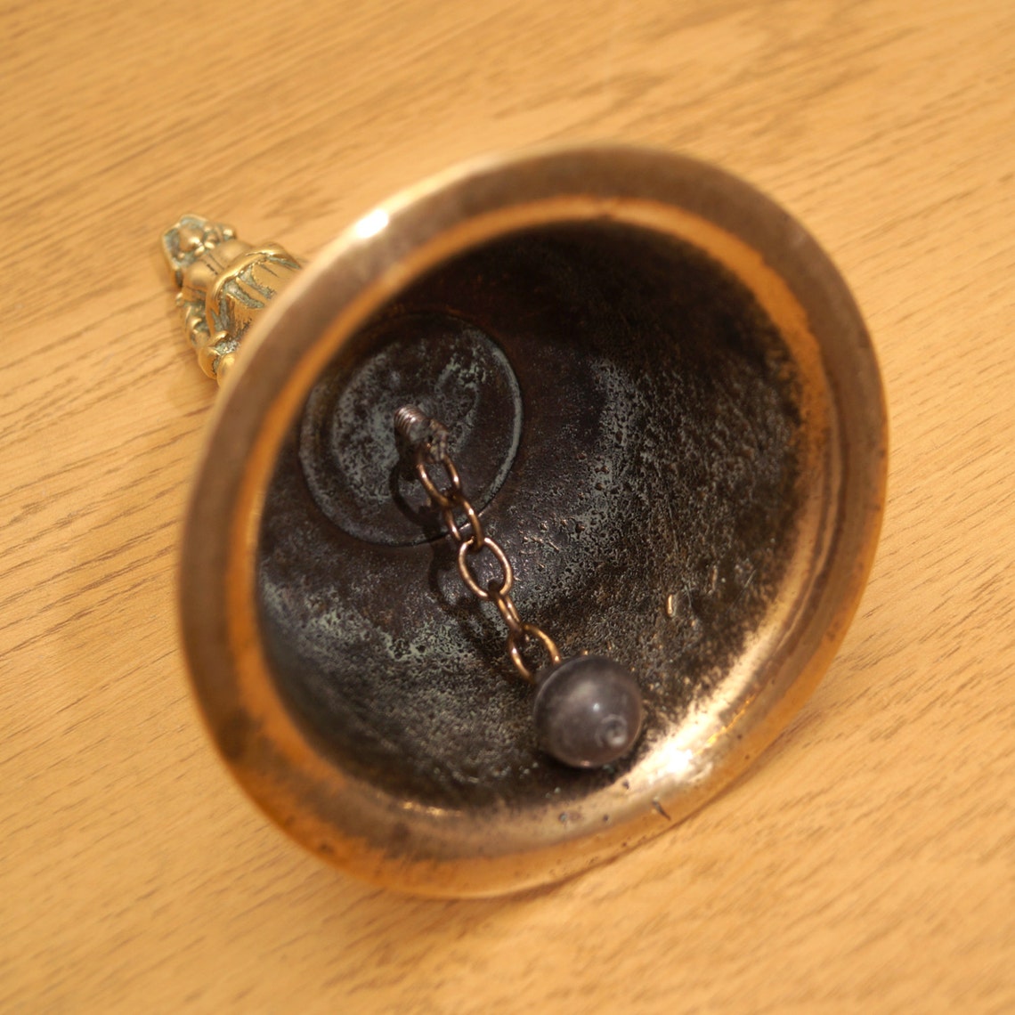 Antique Brass Large Desk Bell Vintage Solid Brass High - Etsy