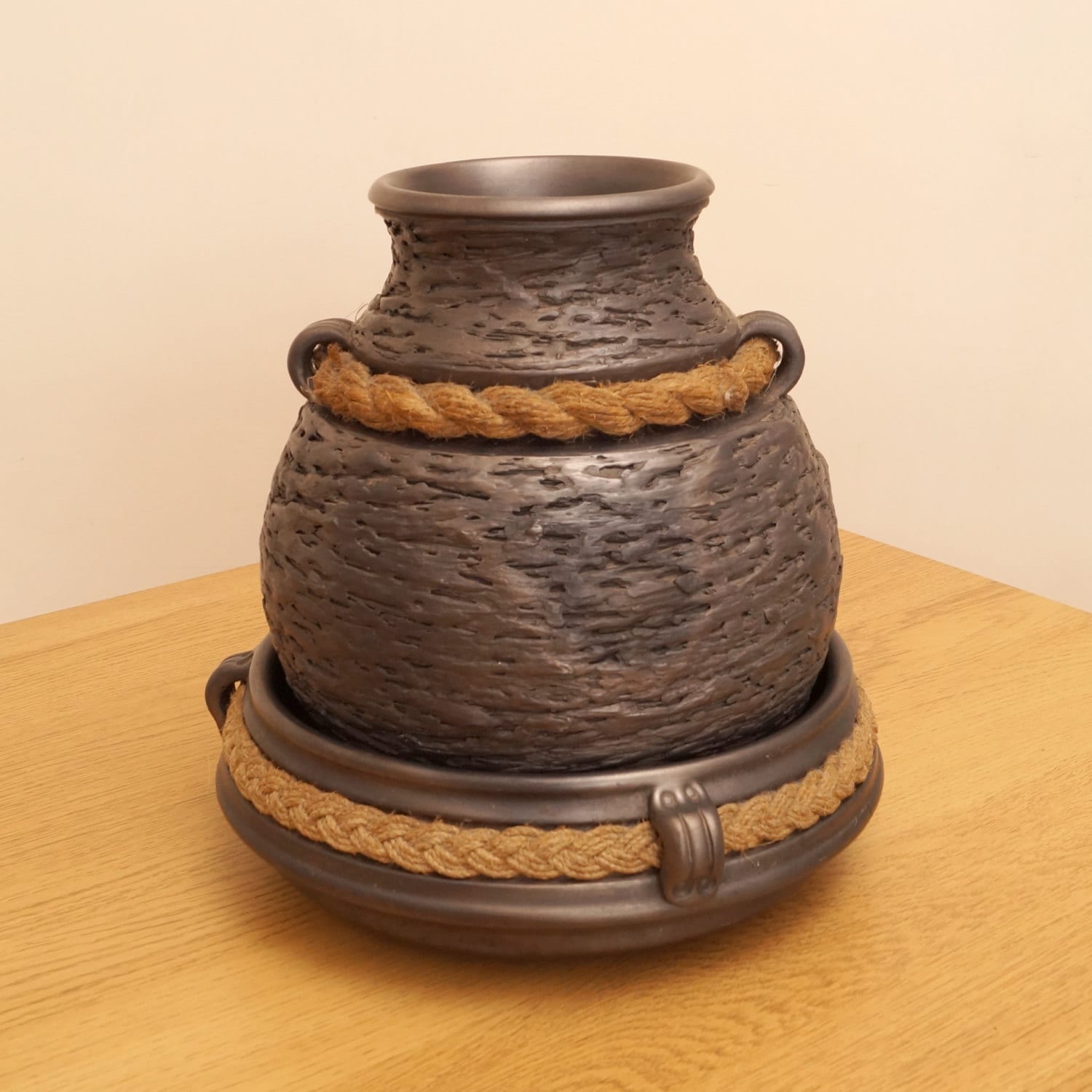 Vintage Pottery Vase and a Bowl With a Very Unique Texture / Pattern - Etsy