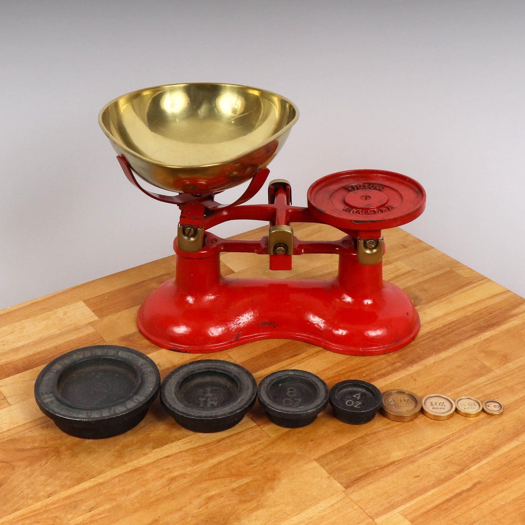 Vintage Victor England Cast Iron and Brass Scales With Weights ...