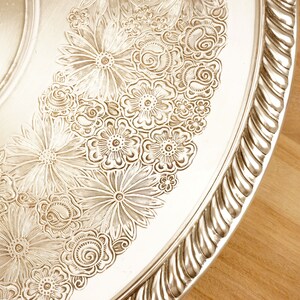 31 Cm Tray Floral / Flower Design Vintage Silverware Silver Plated Use ...