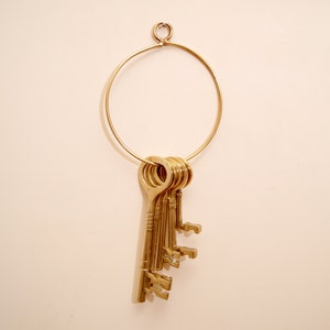 Vintage Solid Brass Key Set Held Together With a Brass Ring Holder ...