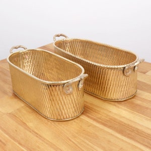 2 Oval Containers / Flower Pots / Planters / Baskets || Vintage Solid ...