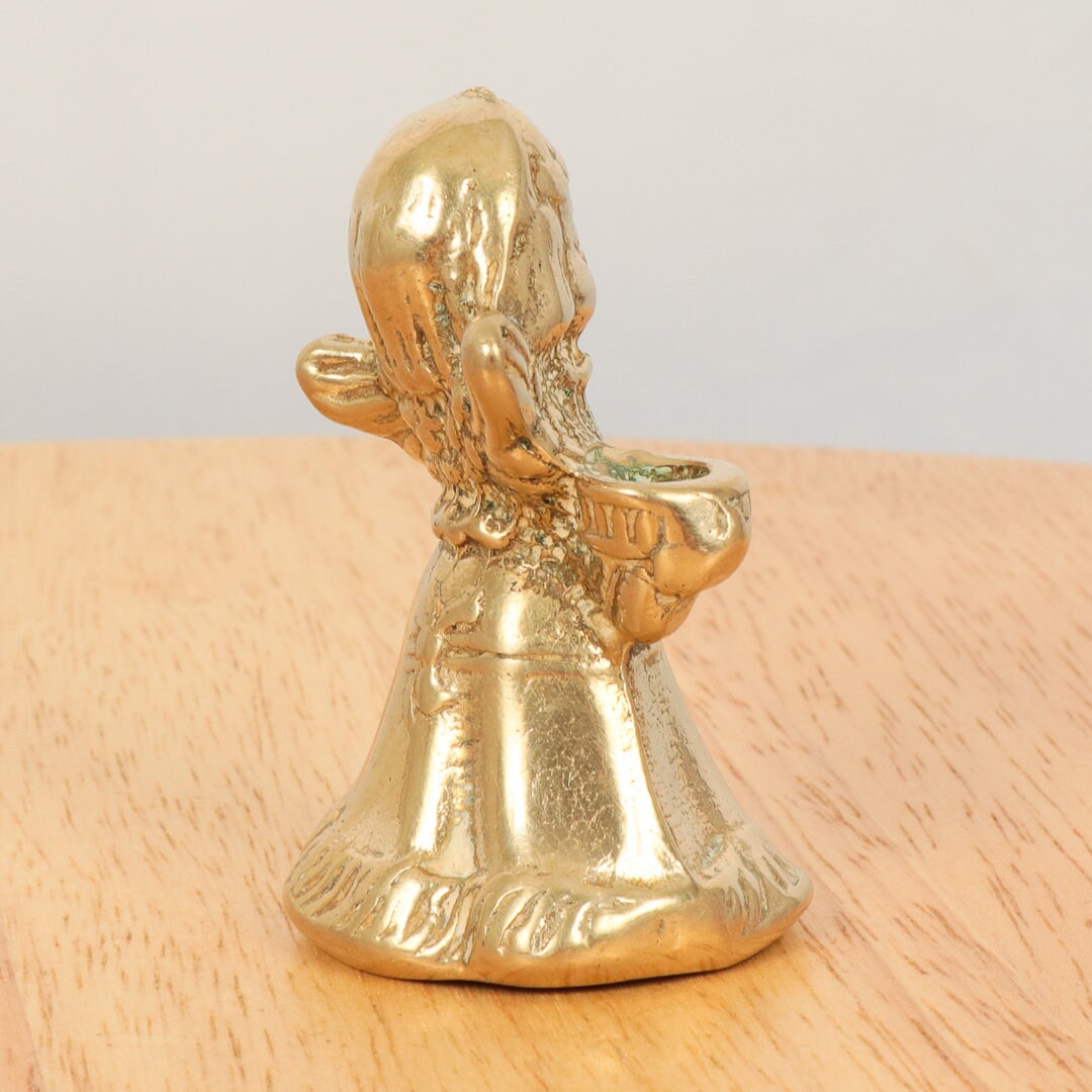 A small solid brass angel candle holder Vintage solid brass | Etsy