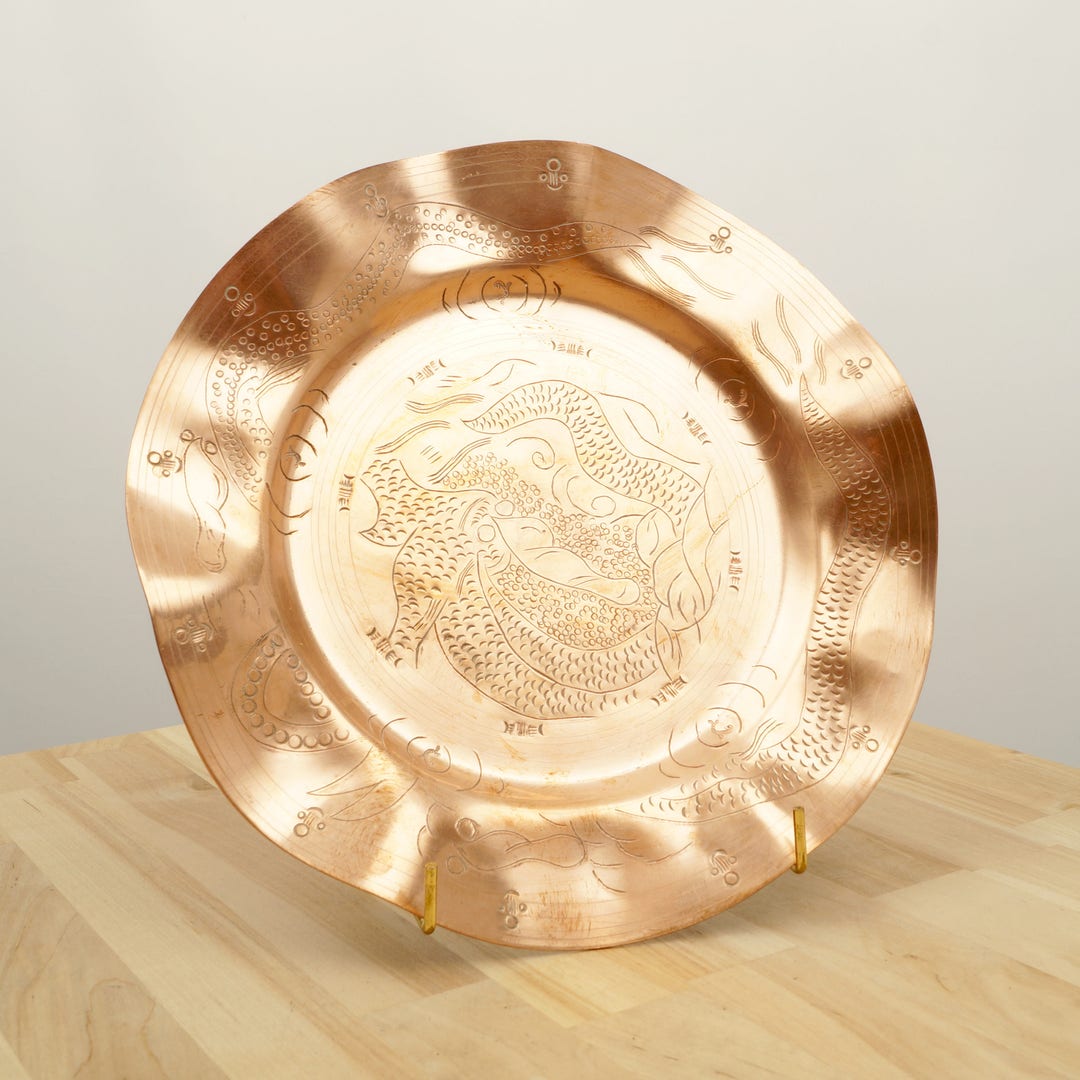 25 Cm Plate || Handmade Copper Plate || Vintage || Rhodesian Copper - Etsy