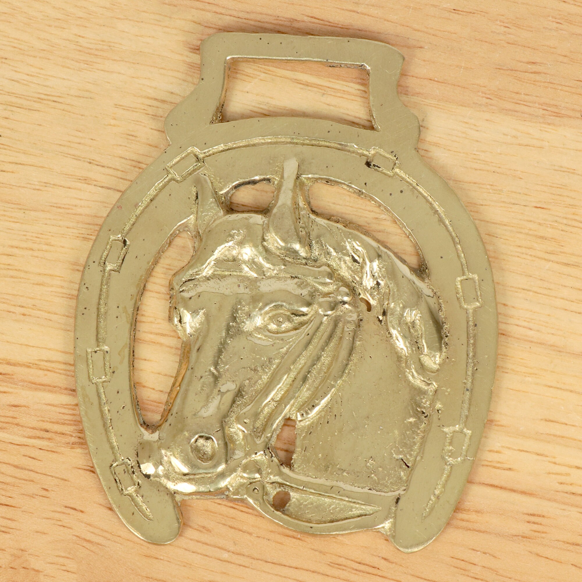 Solid Brass Horse Badge / Horse Brass / Tack Horse head | Etsy