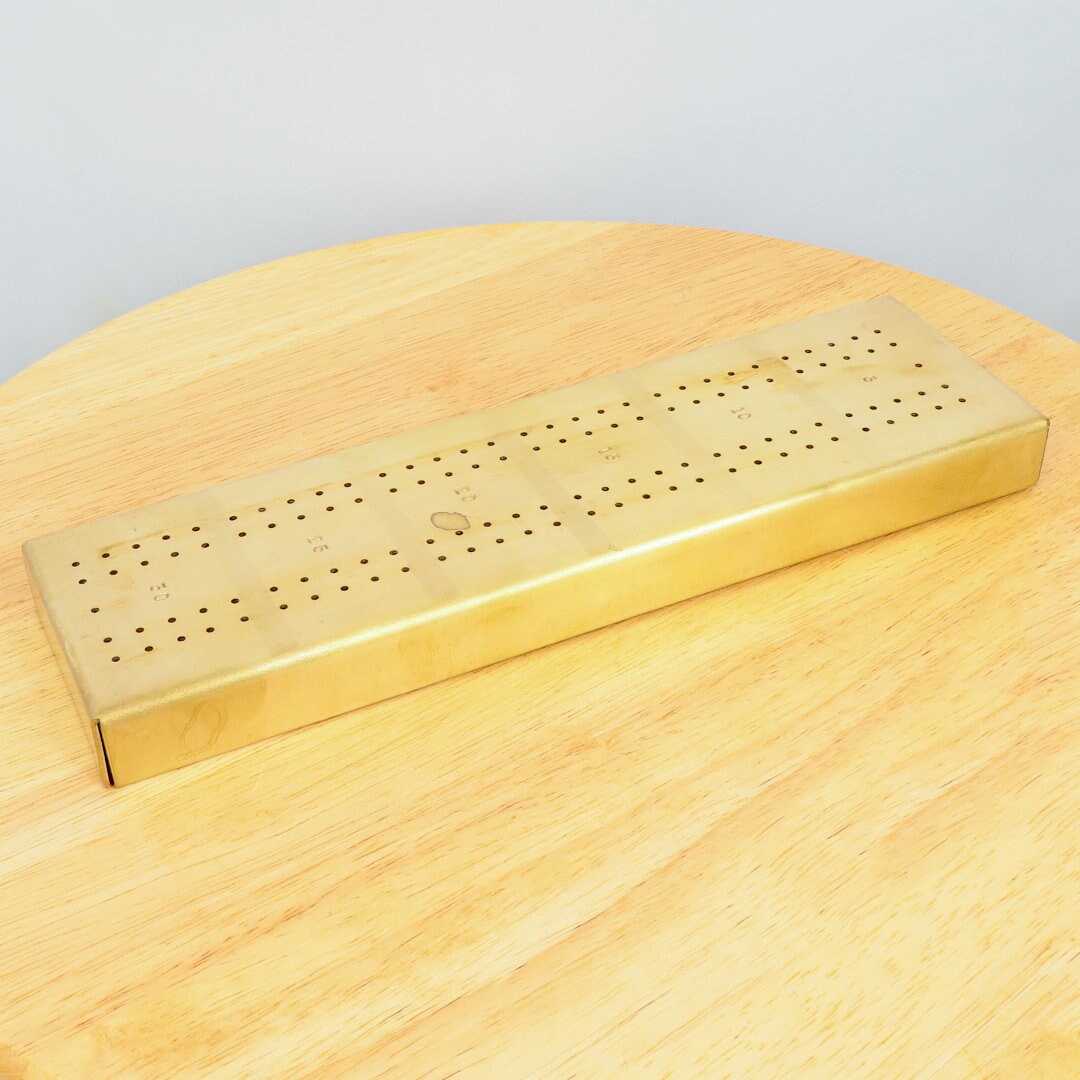 Vintage Game Point Counter || Solid Brass on Wooden Base || Cribbage ...