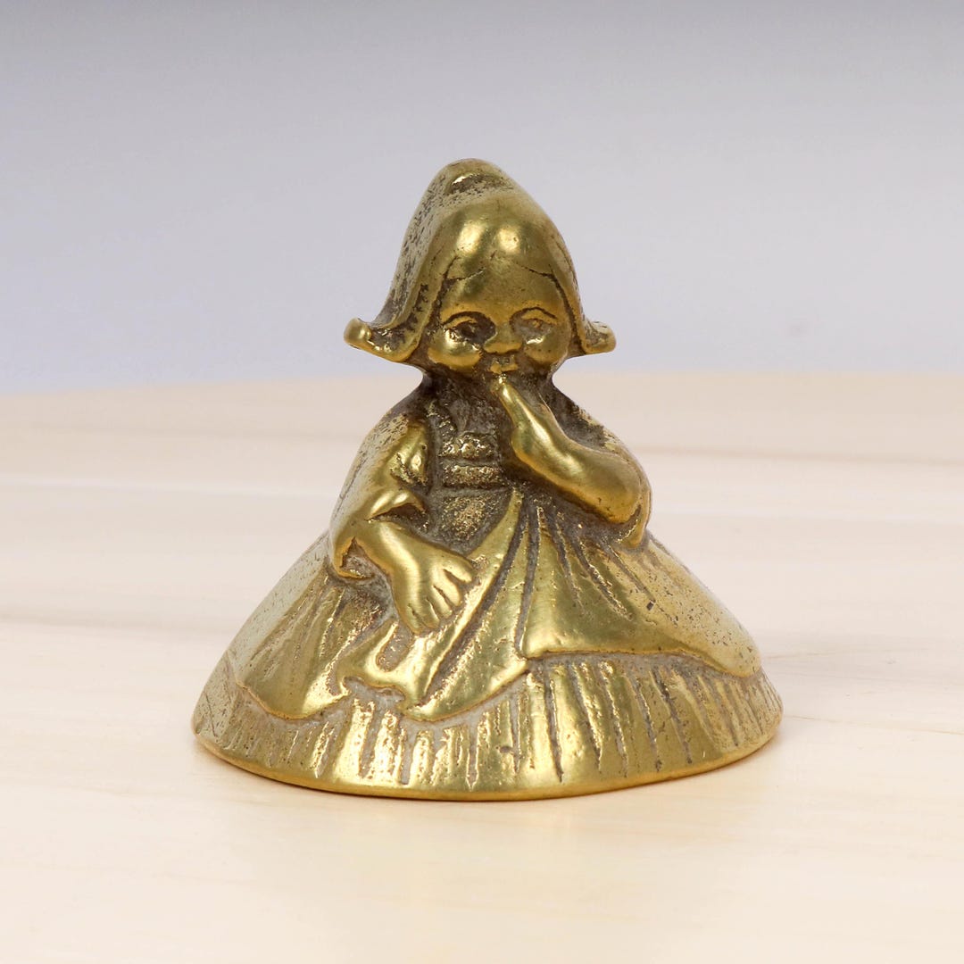 Very Small Lady Hand Bell / Mini Hand Bell Dress Bonnet Ornament ...