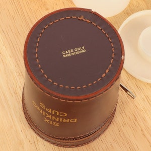 Leather Zipped Case With Set of 6 Plastic Cups / Tumblers Set Vintage ...