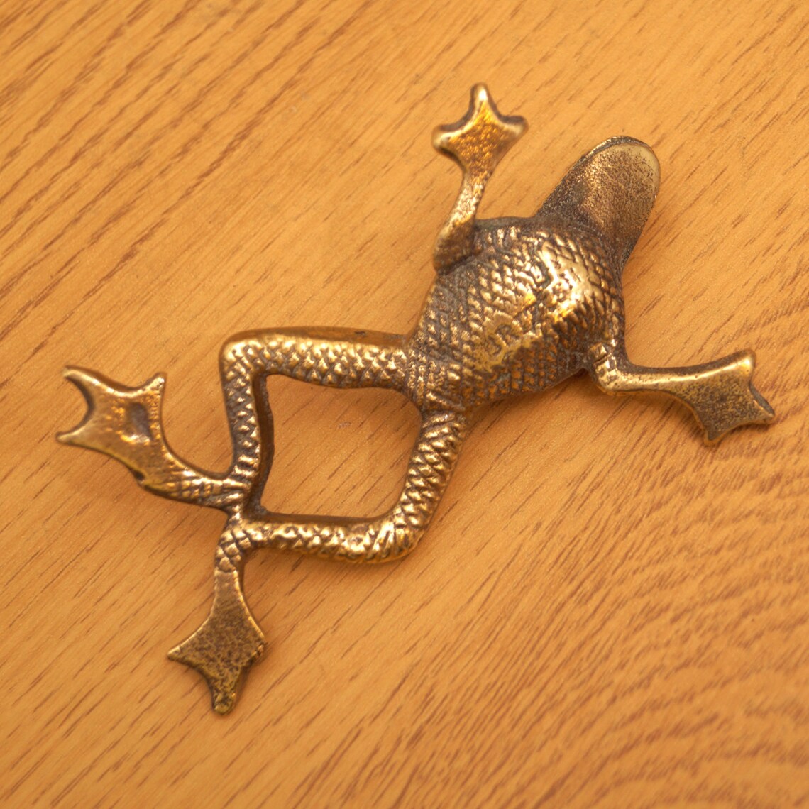 Excited Frog Statue Vintage Solid Brass Frogling Sculpture | Etsy