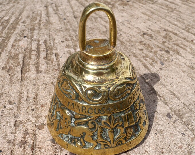 Vintage Brass Sanctuary Bell With " Lucas Marcus Mathevs Johannes ...