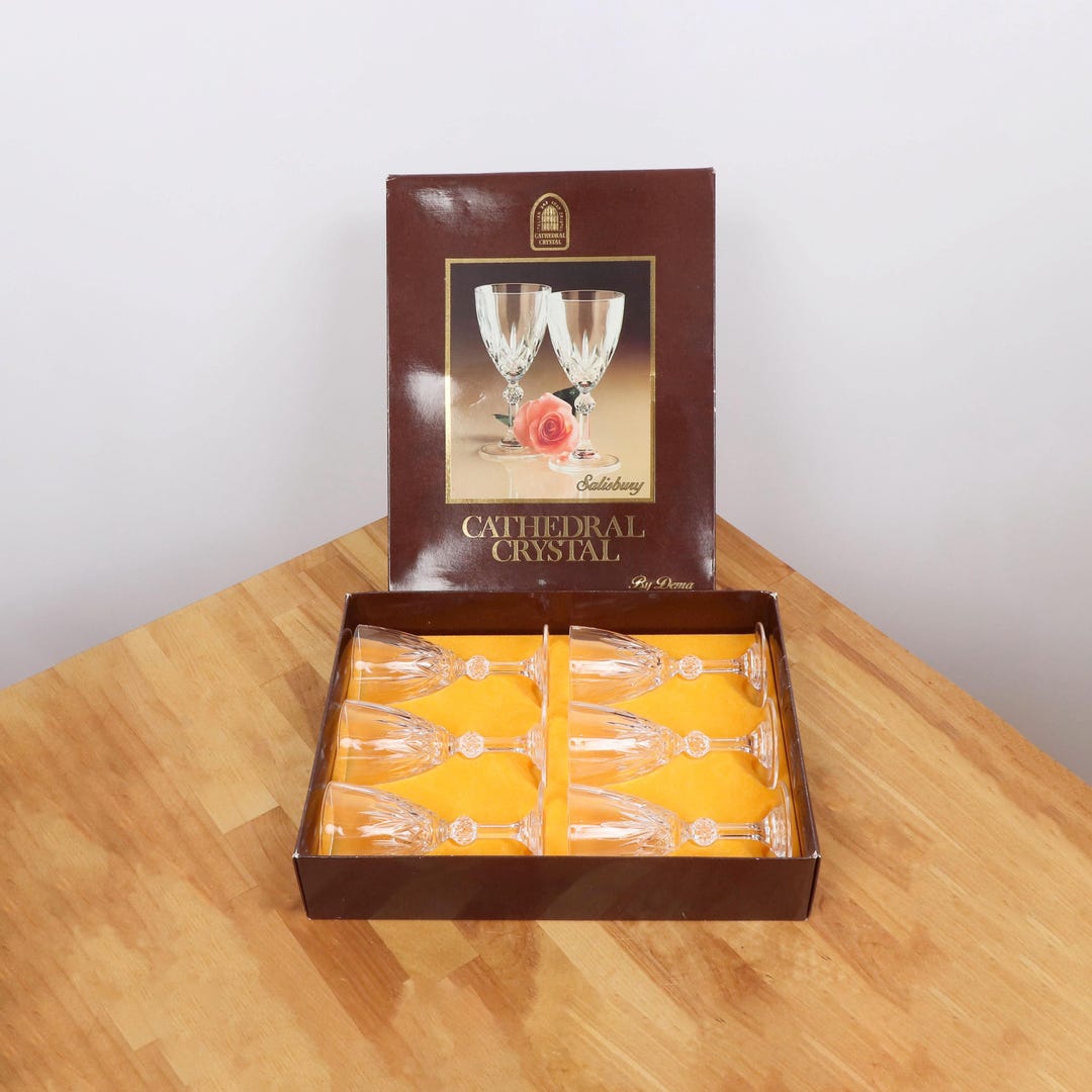 6 Sherry Glasses -italian 24% Lead Crystal || Cathedral Crystal by Dema ...