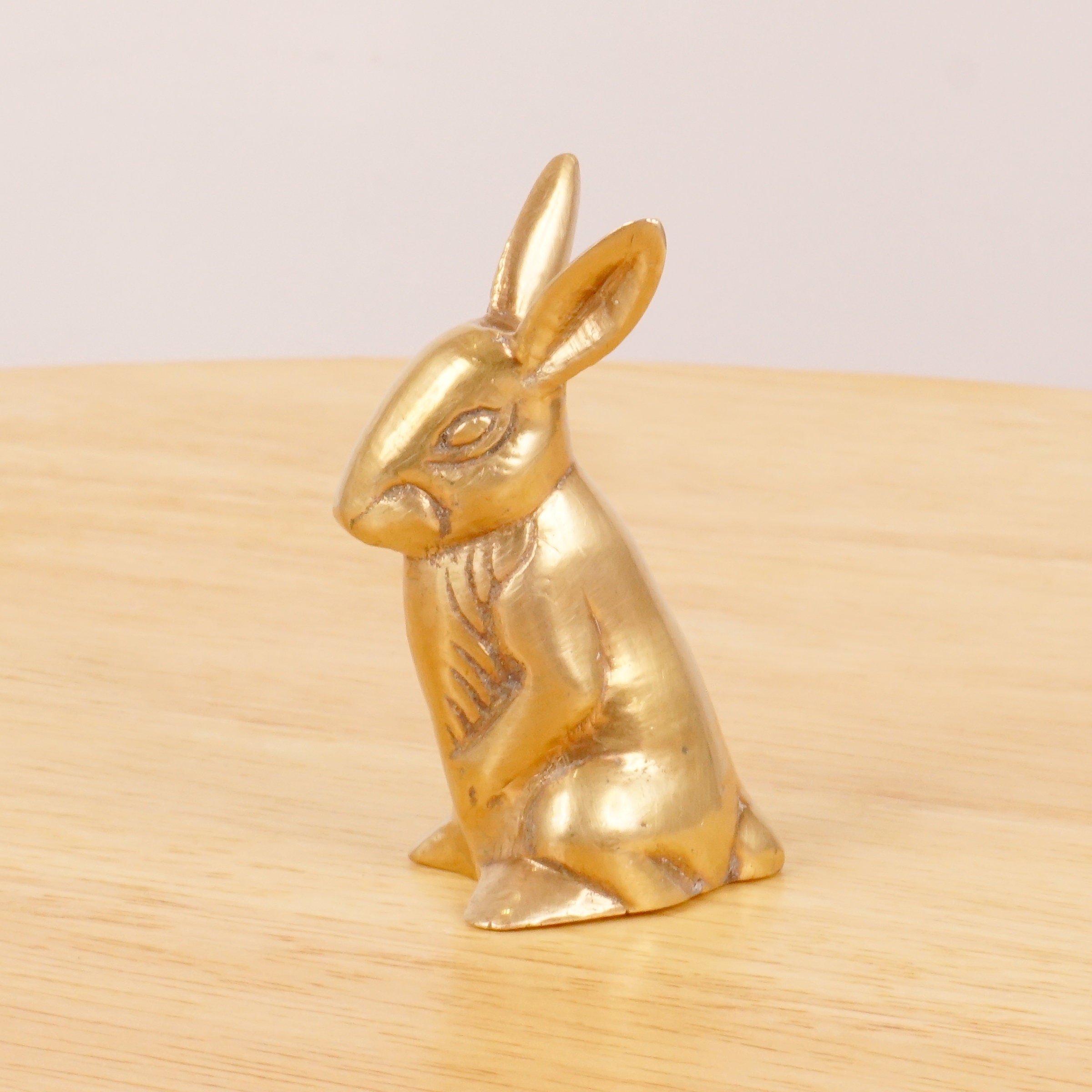 Rabbit hare bunny sculpture figurine statue Vintage solid brass Rabbit ...