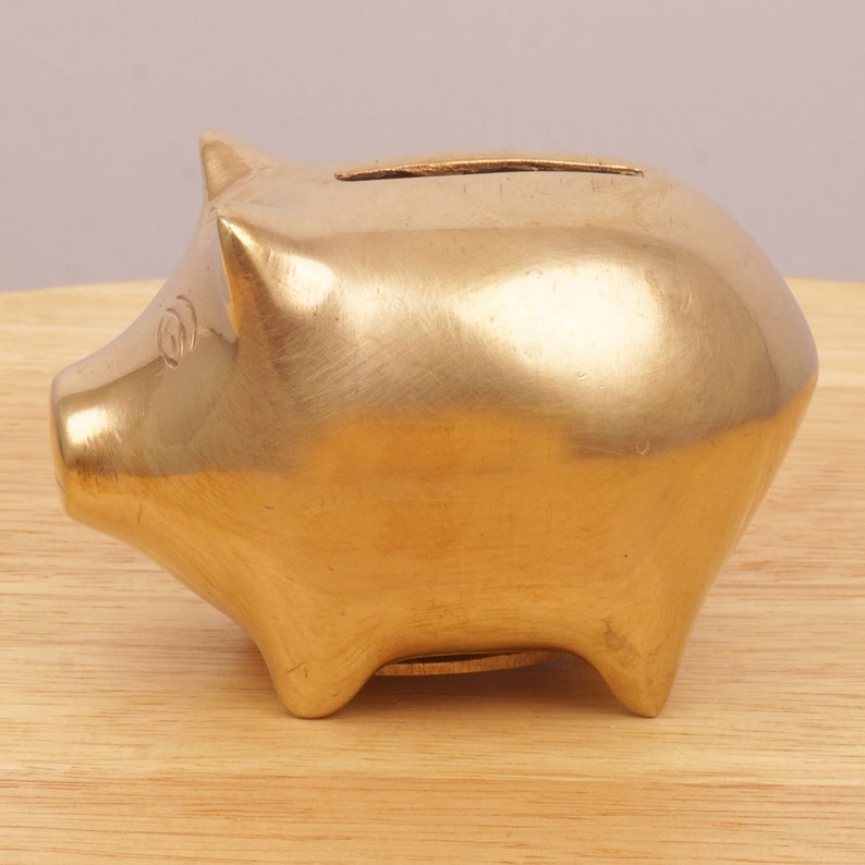 Small Piggy Bank / Savings Bank || Pig Design || Vintage Solid Brass ...
