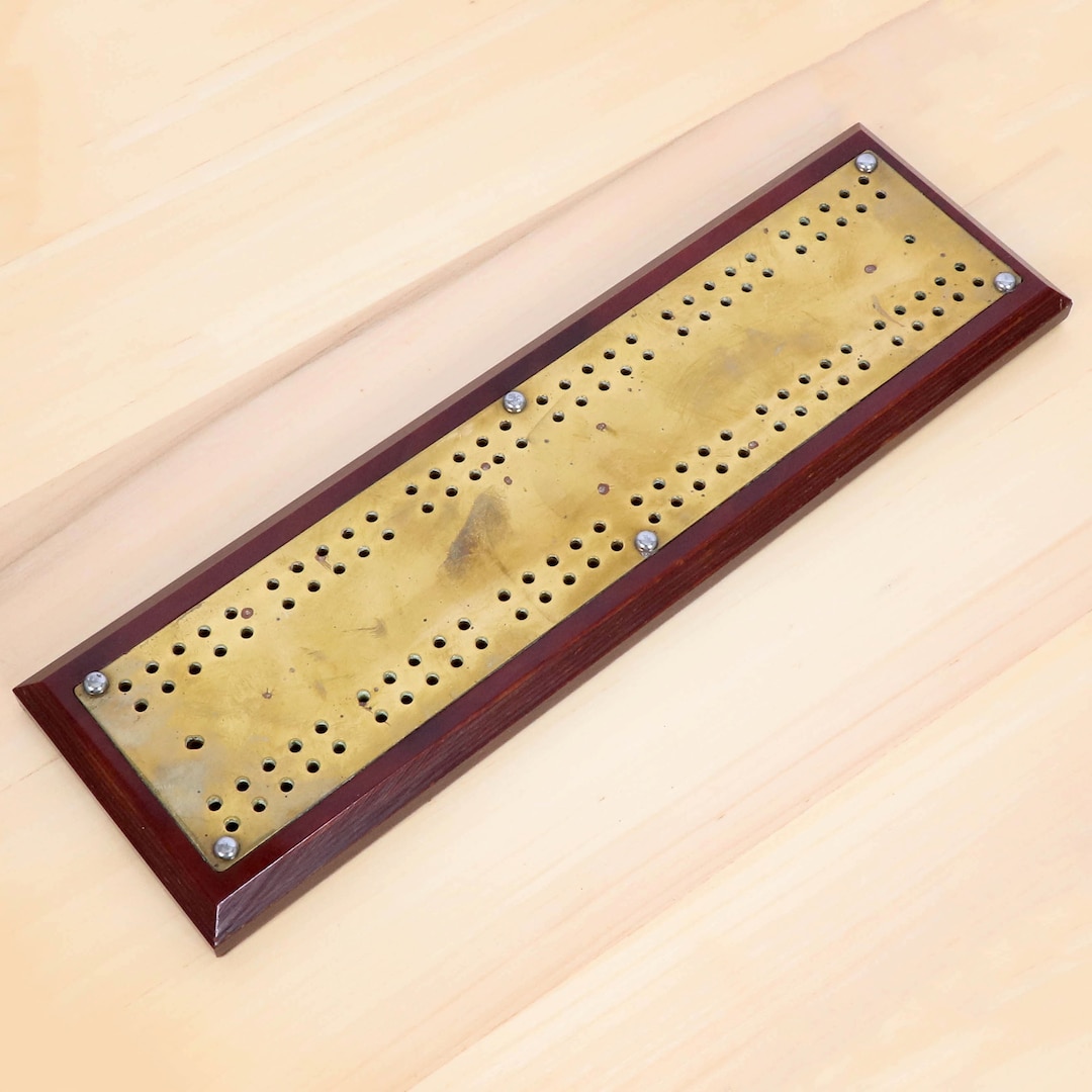 Game Point Counter || Vintage Solid Brass on Wooden Base || Cribbage ...