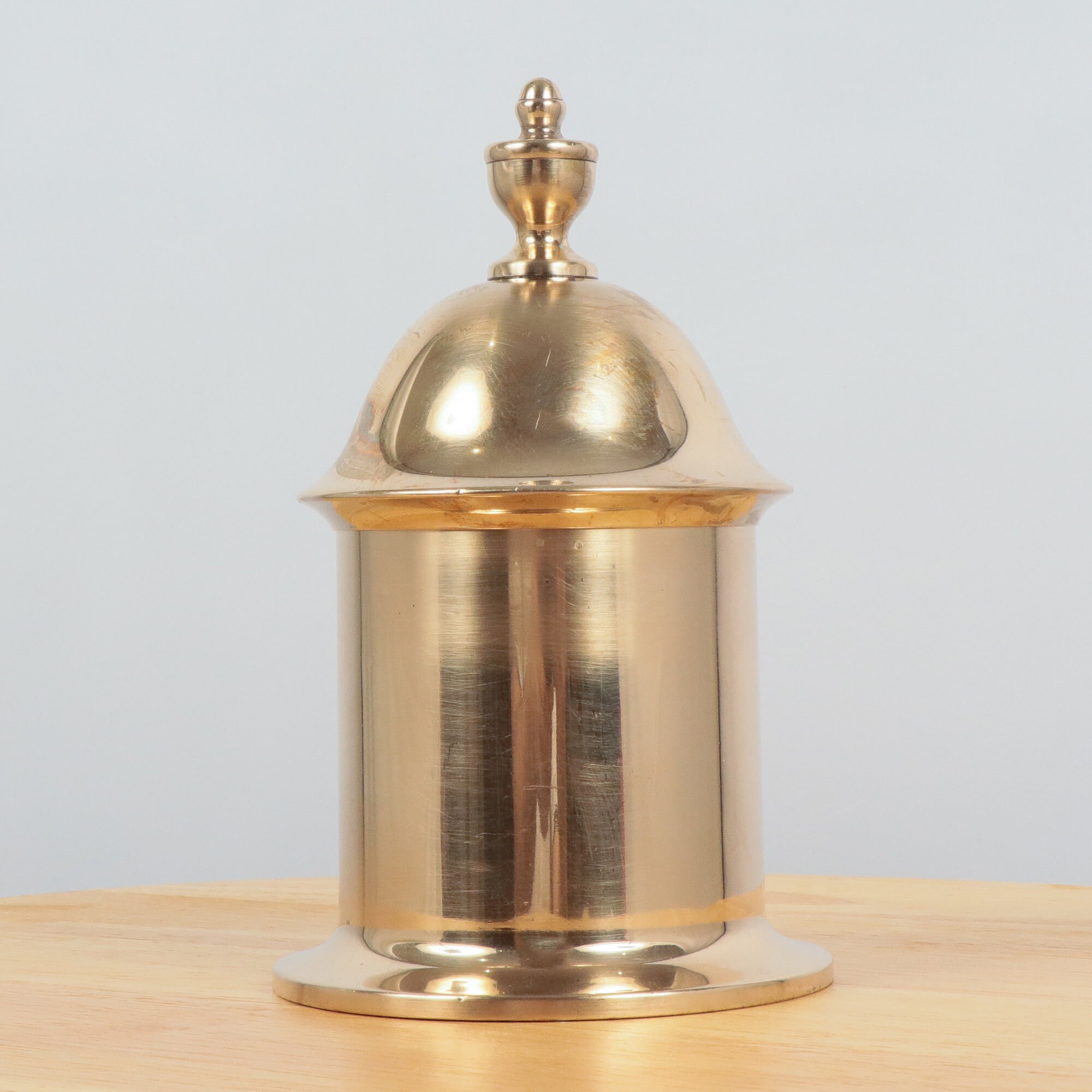Very Heavy Jar / Container / Box With Lid / Brass Urn || Vintage Solid ...