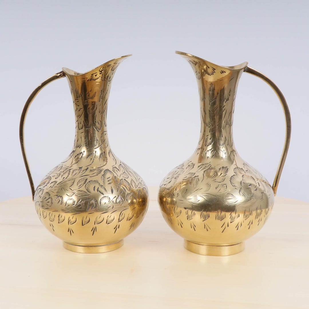 Vintage Brass Jugs/pitchers – Set of 2 – Decorative Solid Brass ...