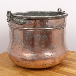 Copper Cauldron / Boiler Pot / Bucket / Pail With Handle / Flower Pot ...