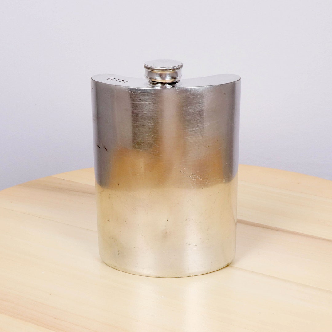 Gin Flask / Bottle || Vintage Silver Plated || Gentleman's Bottle ...