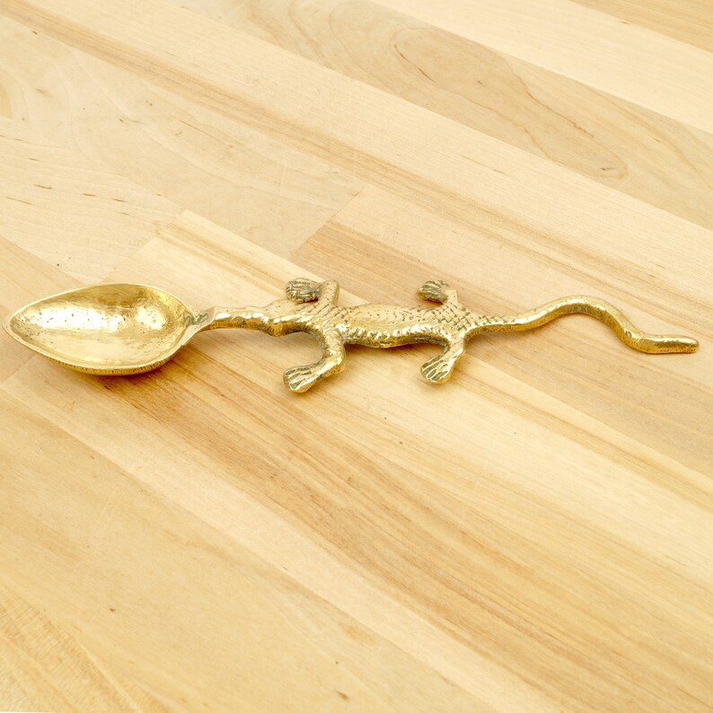 Lizard or Crocodile Design Spoon Vintage Solid Brass - Etsy