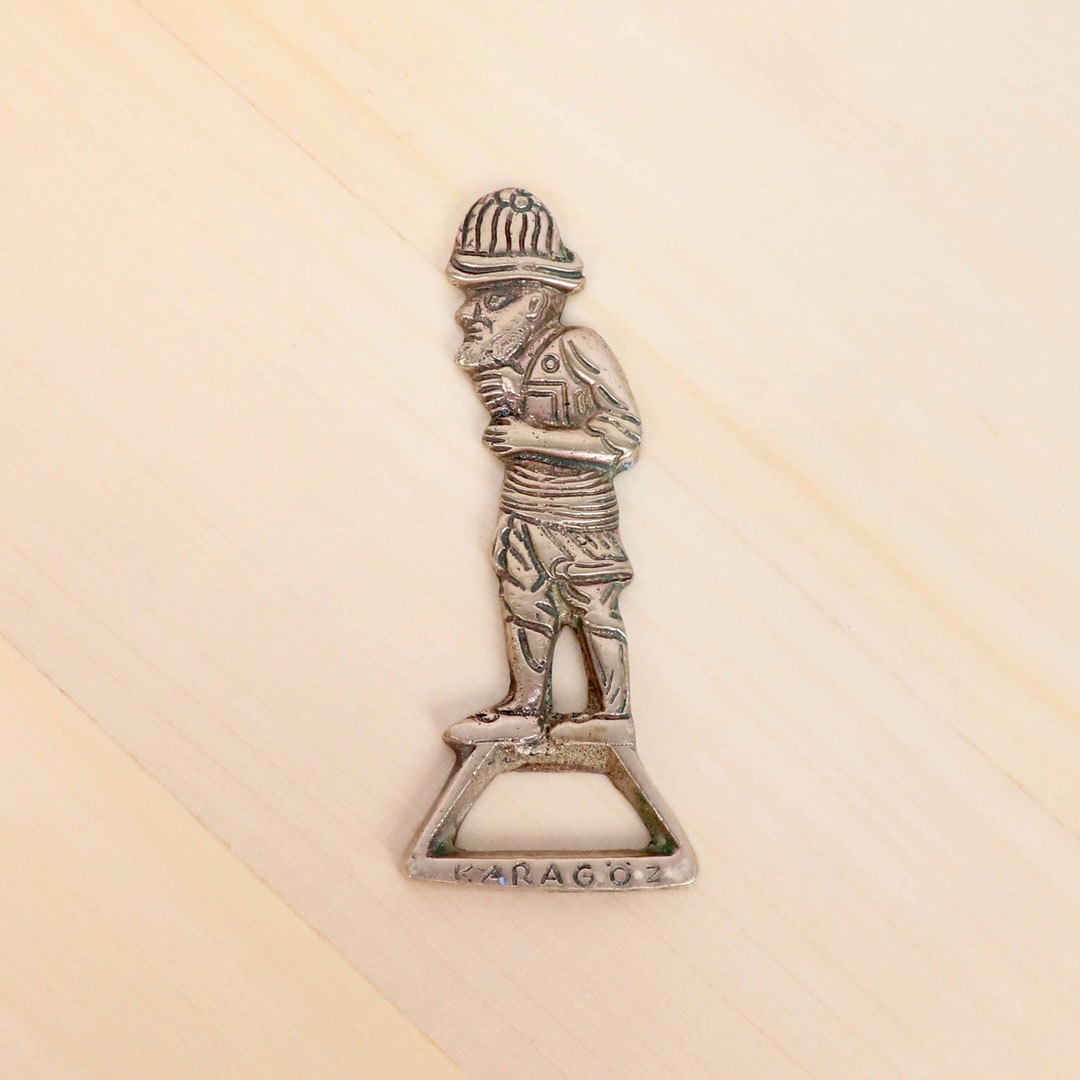 Bottle Opener || Vintage Solid Brass || Man Portrait Design / Marked ...