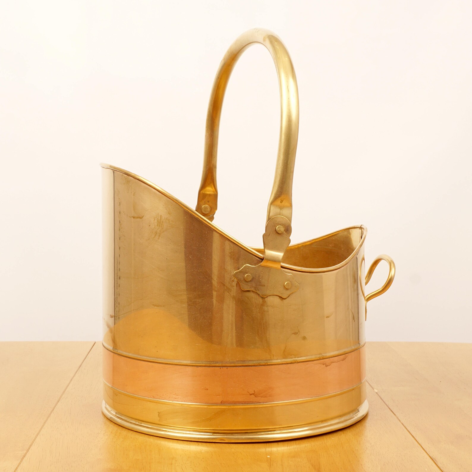 Coal Scuttle Bucket Vintage Solid Brass and Copper Fire - Etsy