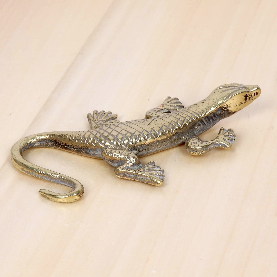 Lizard || Vintage Solid Brass Figure || Reptile Statue || Vintage Small ...