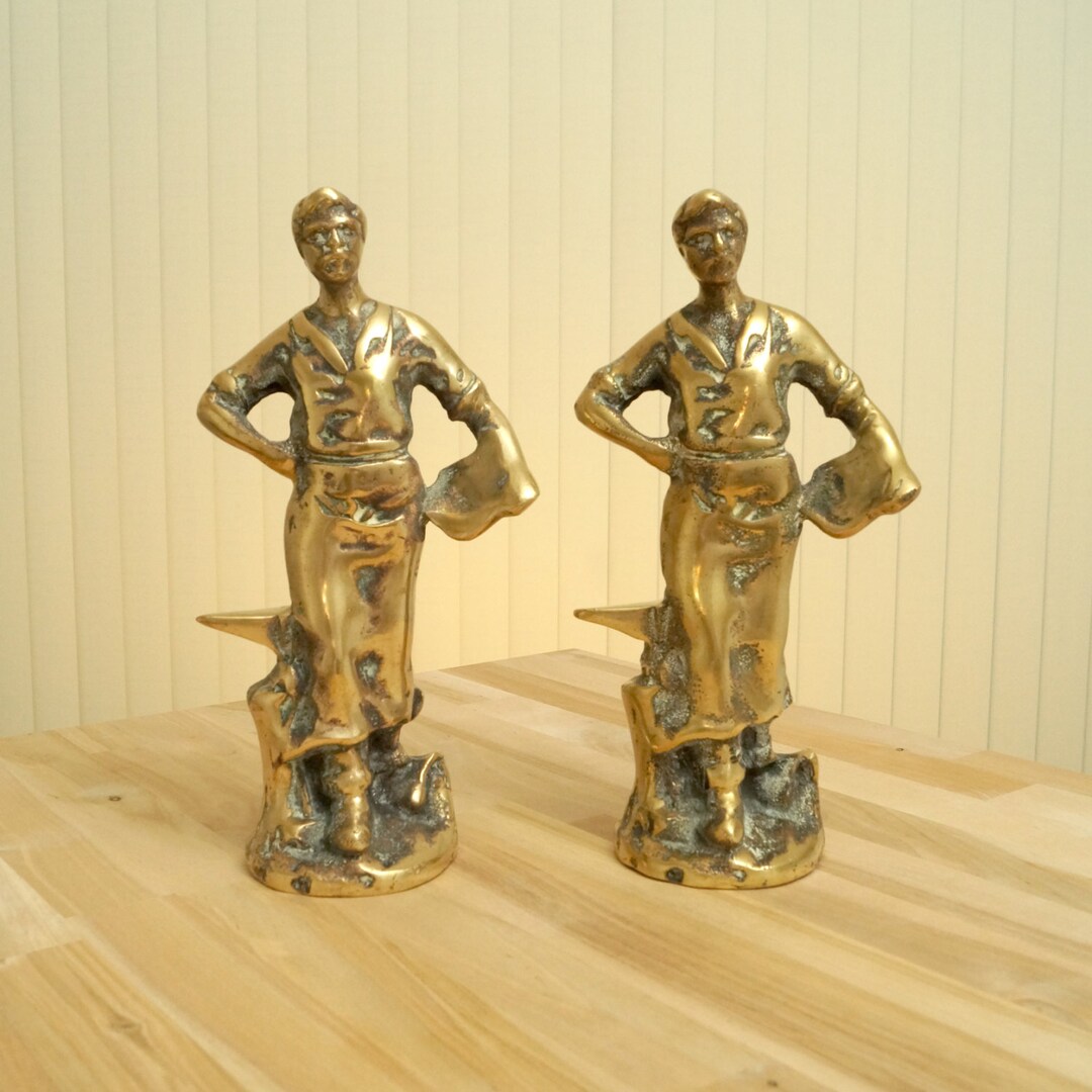 25 Cm Tall Blacksmith Set of 2 (two) || Solid and Heavy / Statue ...