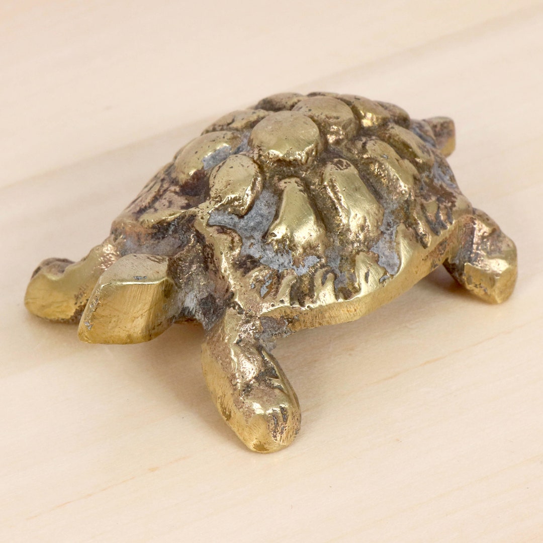 Turtle Figurine / Sculpture || Vintage Solid Brass || Nice Accessory ...