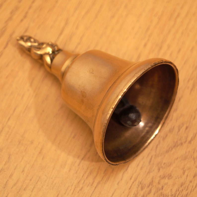 Vintage Brass Small Desk Bell Made in England Vintage - Etsy