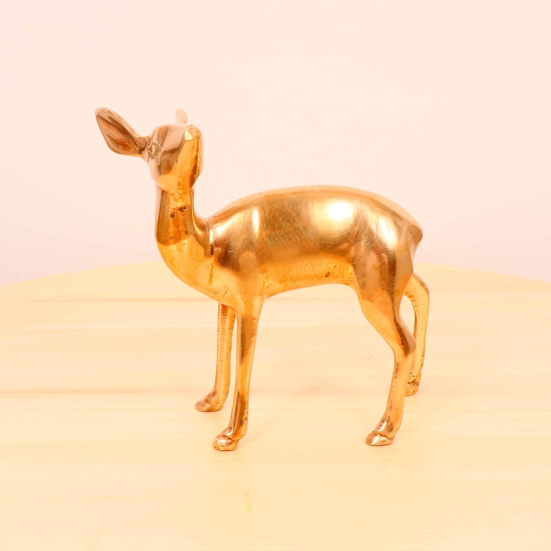 Deer Sculpture / Figurine / Statue || Vintage Solid Brass - Etsy