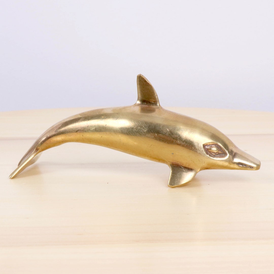 Vintage Solid Brass Dolphin / Fish Sculpture || Vintage Figurine ...