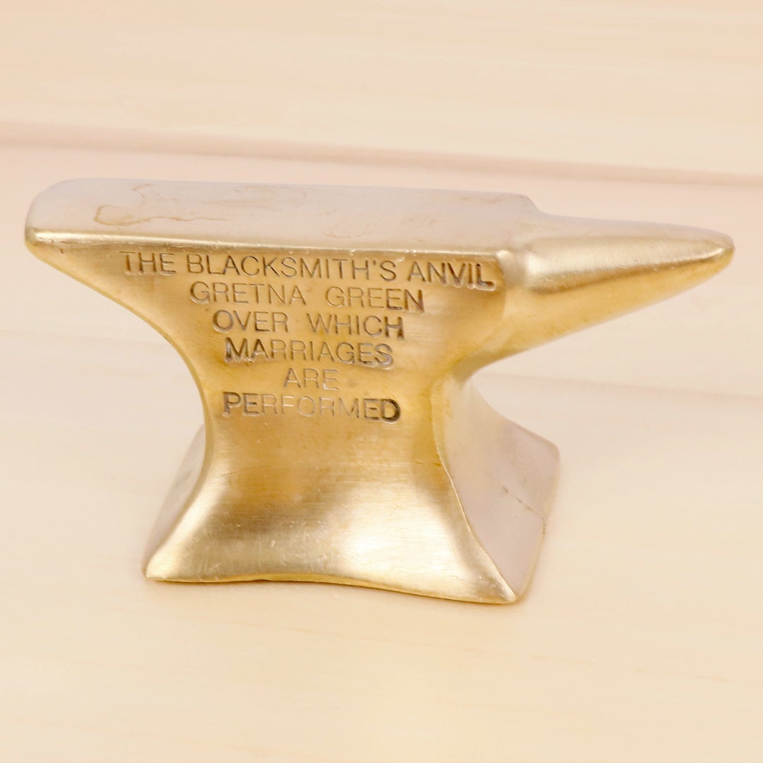Small Gretna Green Marriage Anvil Paperweight Brass Paper - Etsy
