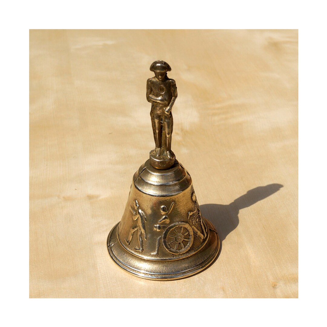Vintage Brass Large Desk Bell || Vintage Solid Brass || Army Design - Etsy