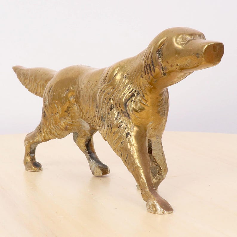 Dog / Labrador / Golden Retriever Figurine / Vintage Sculpture / Statue ...