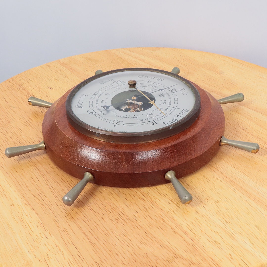 Weathermaster Barometer Made in England Wheel Shaped - Etsy UK