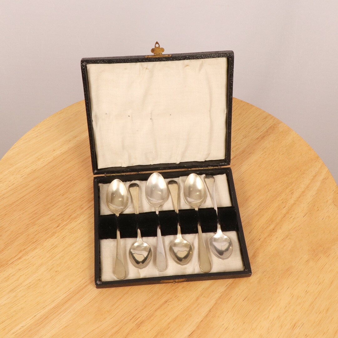 6 Spoons || E.P.N.S. || Vintage Silver Plated || Box With White Fabric ...