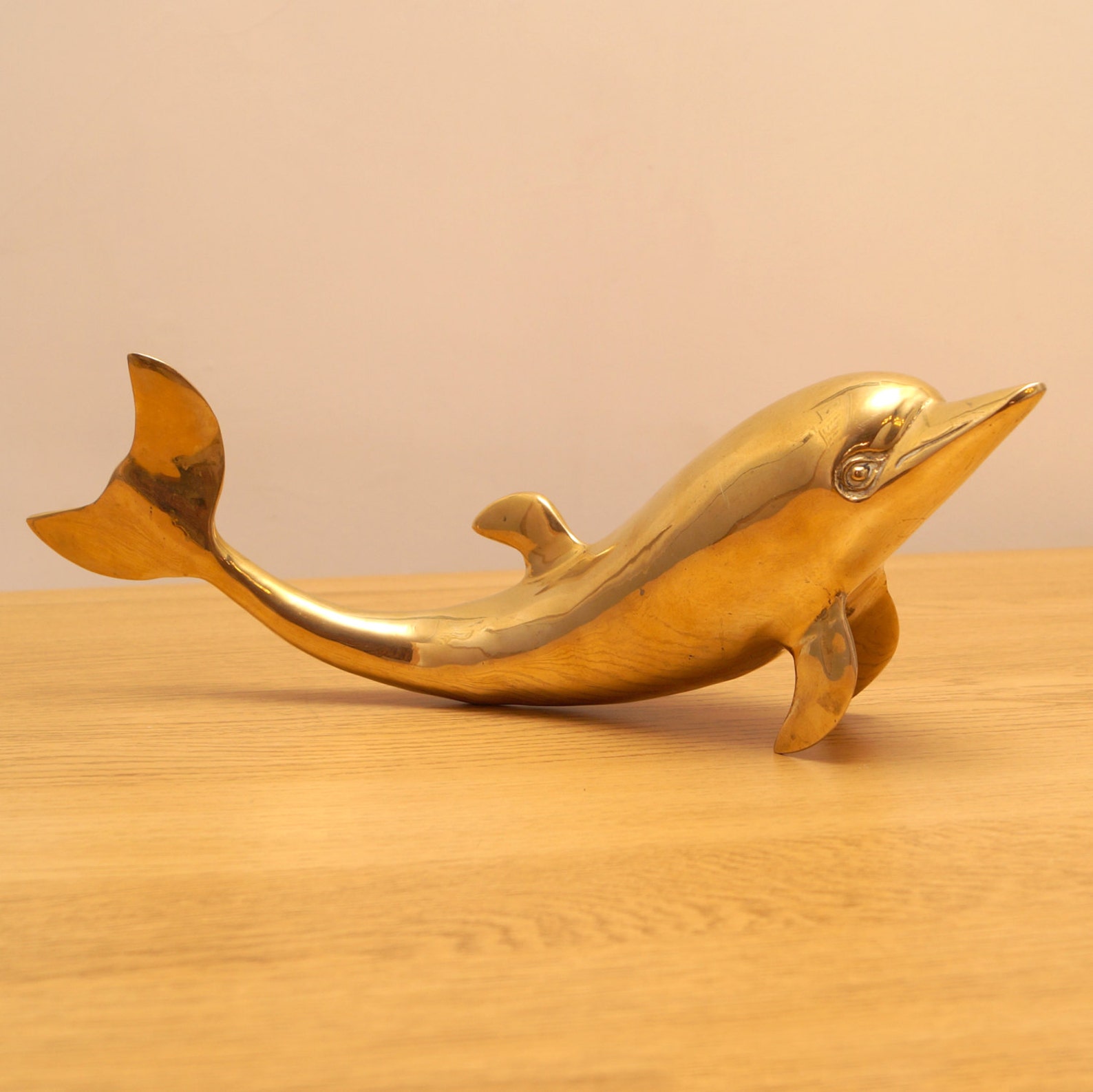 Vintage Solid Brass Dolphin / Fish Sculpture || Excellent Vintage ...
