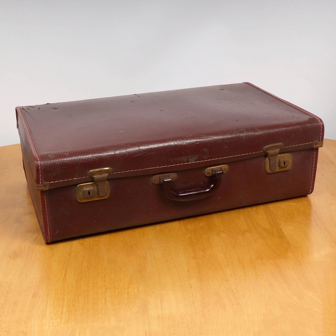 Vintage Hard-shell Suitcase | Vulcanized Fiberboard Luggage Case With ...