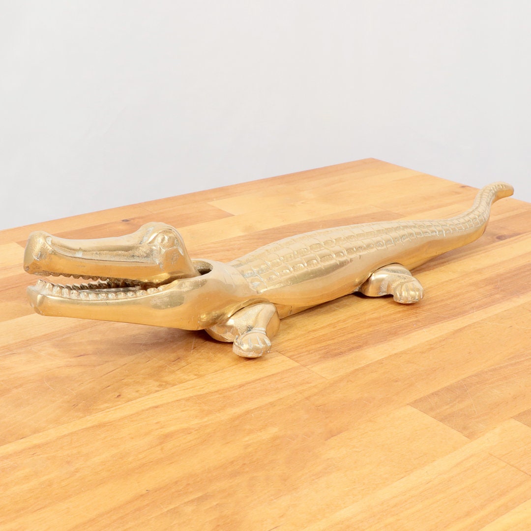 Crocodile / Alligator Nutcracker || Vintage Solid Brass || Heavy and ...