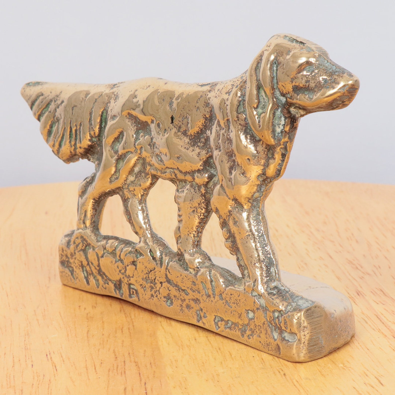 English Setter Figurine / Decor || Vintage Solid Brass Dog Figurine - Etsy