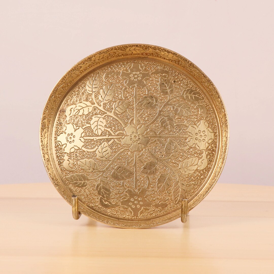 Vintage Solid Brass KINCO Plate / Tray || Small Solid Brass Plate ...
