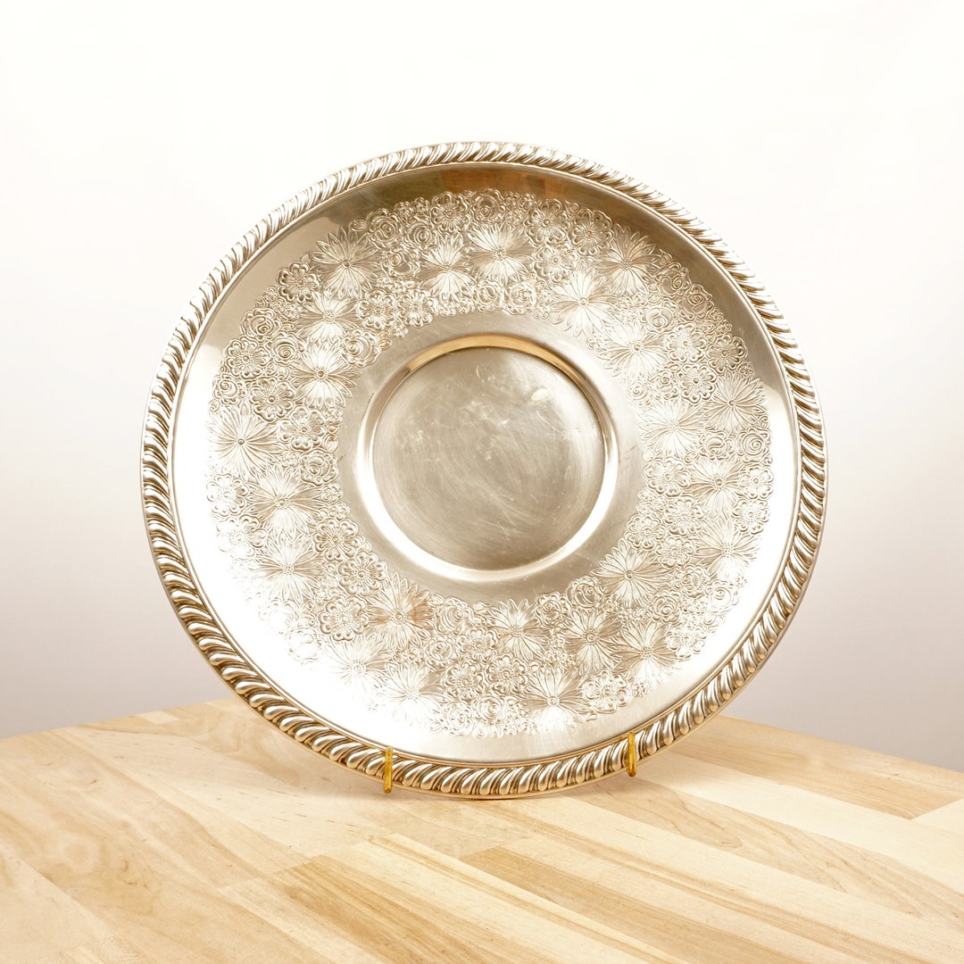 31 Cm Tray Floral / Flower Design Vintage Silverware Silver Plated Use ...