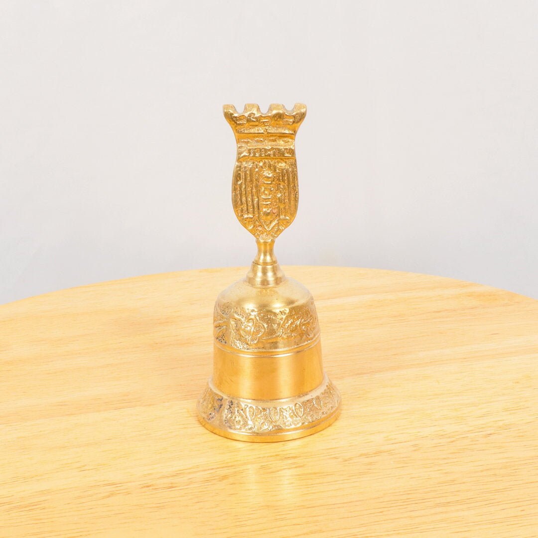 Vintage Brass Large Desk Bell || Vintage Solid Brass || High Quality ...